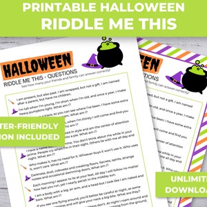 Halloween Riddle Me This, Halloween Riddles With Answers, Halloween ...