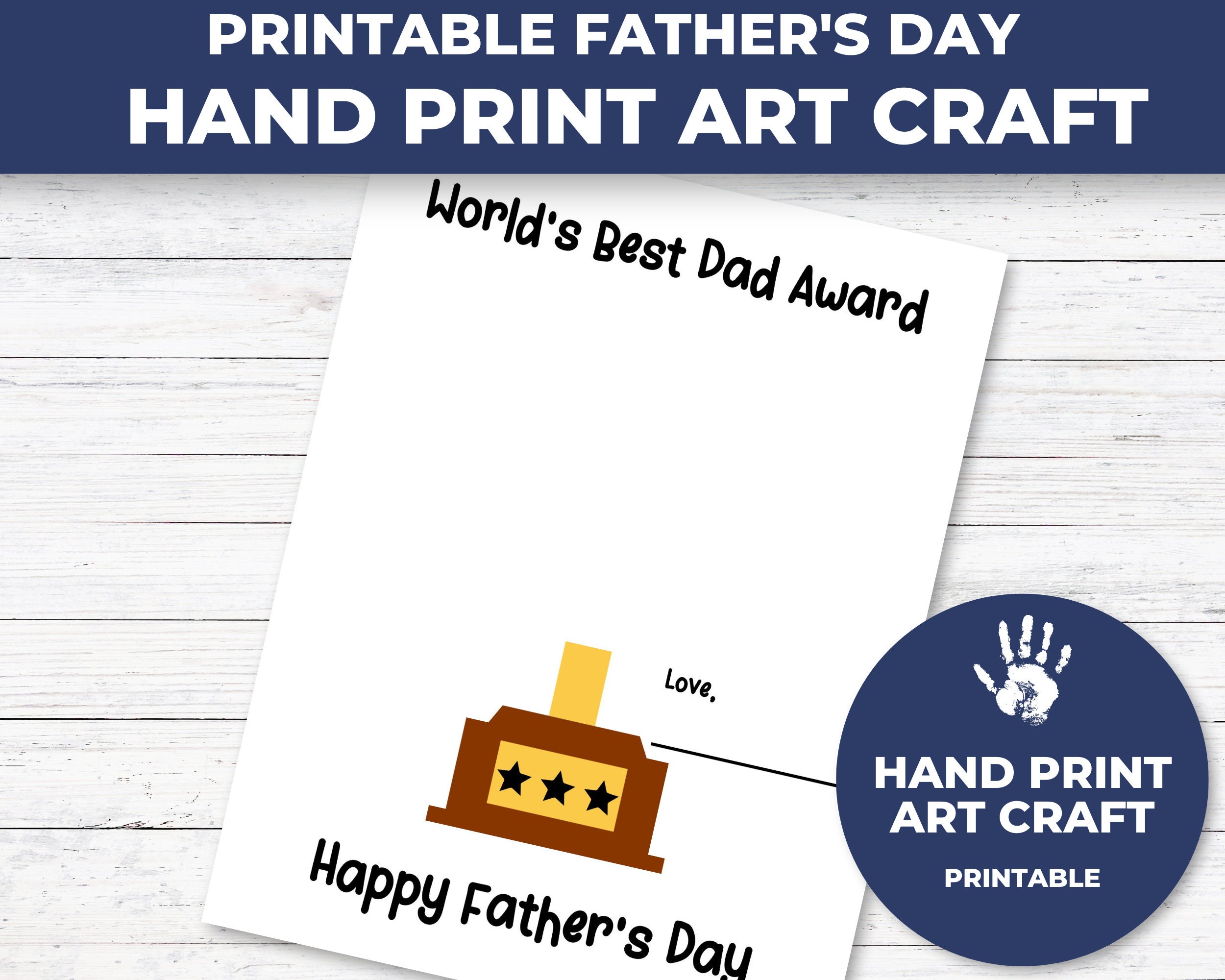 Handprint Craft, Father's Day Handprint Keepsake, Father's Day ...