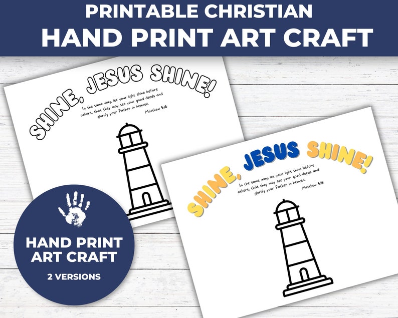 Shine Jesus Shine Art, Handprint Keepsake Art, Christian Homeschool ...