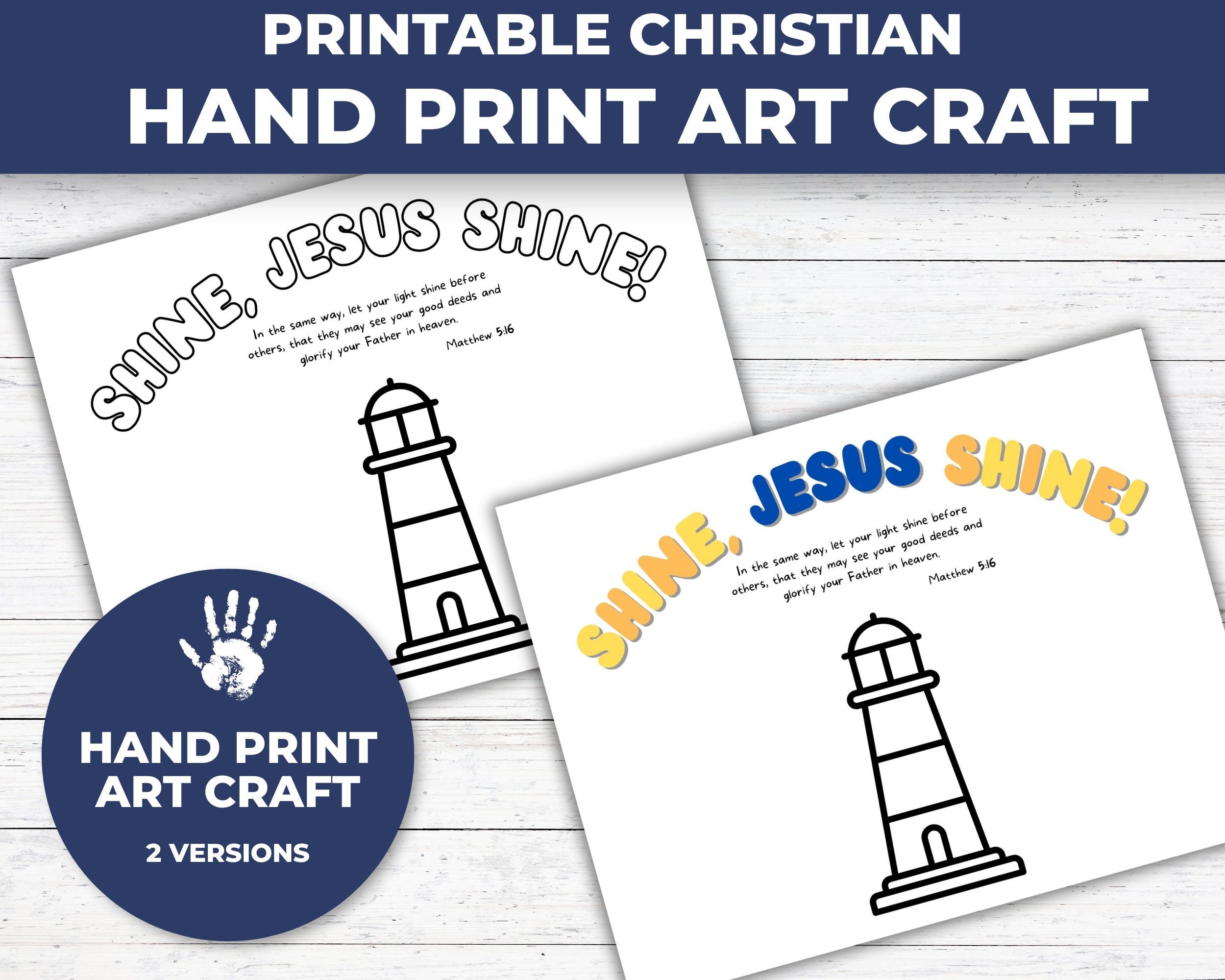 Shine Jesus Shine Art, Handprint Keepsake Art, Christian Homeschool ...