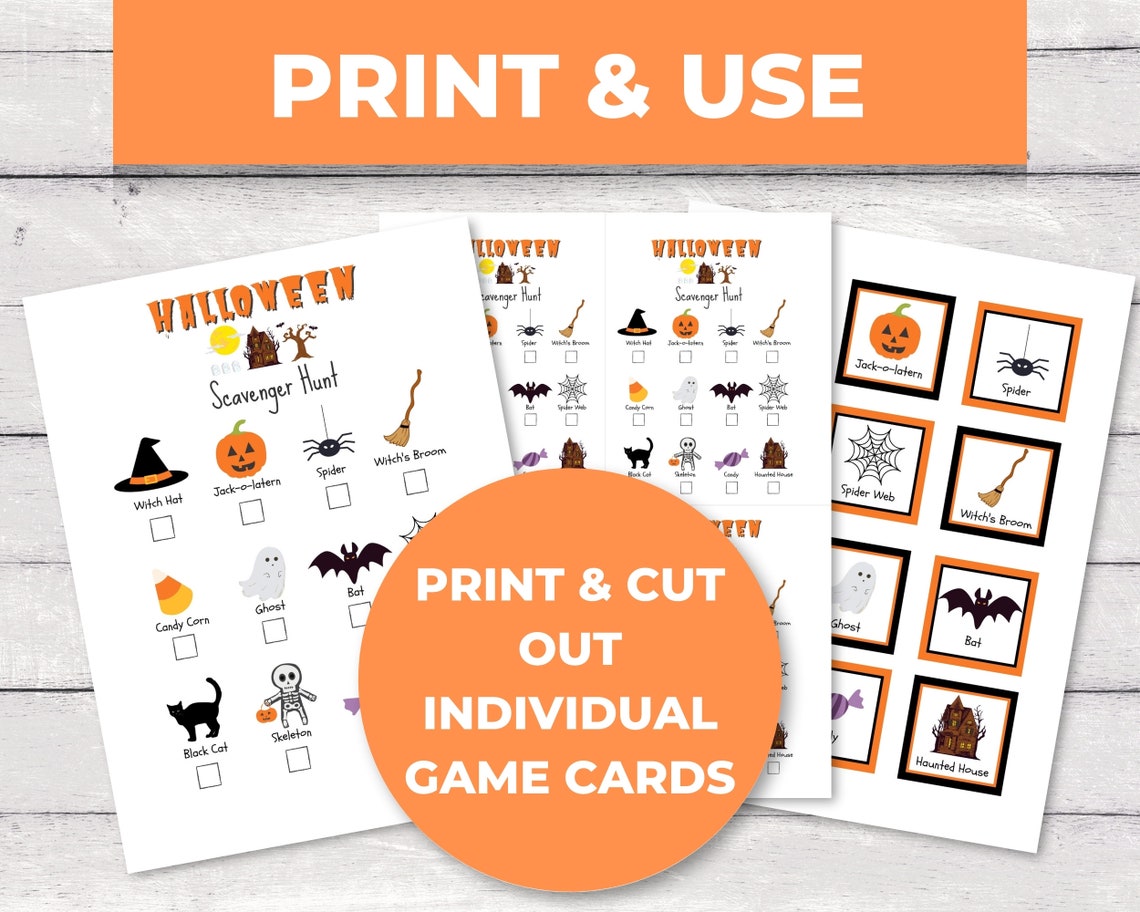 Halloween Scavenger Hunt Printable Halloween Kids Activity | Etsy