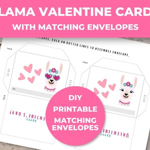 Printable Llama Valentines for School Class, Llama Valentine Cards ...
