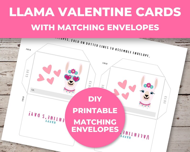 Printable Llama Valentines for School Class, Llama Valentine Cards ...
