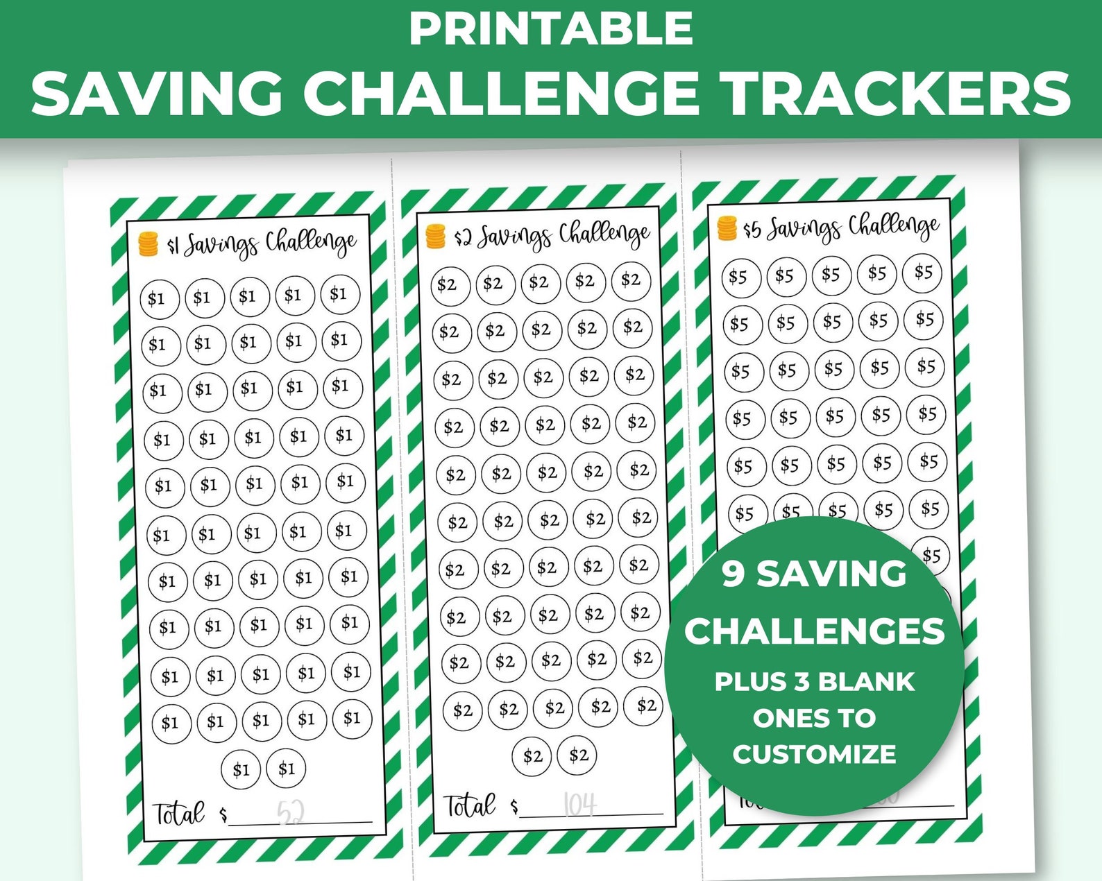 52 Week Savings Challenge Printable, Cash Saving Challenge, Weekly ...