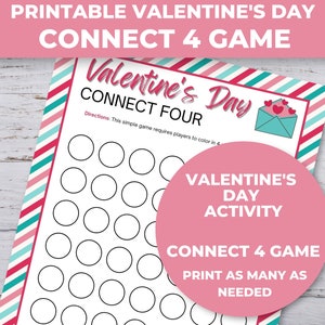 Valentine Connect 4 Game, Printable Valentines Day Game for Kids ...