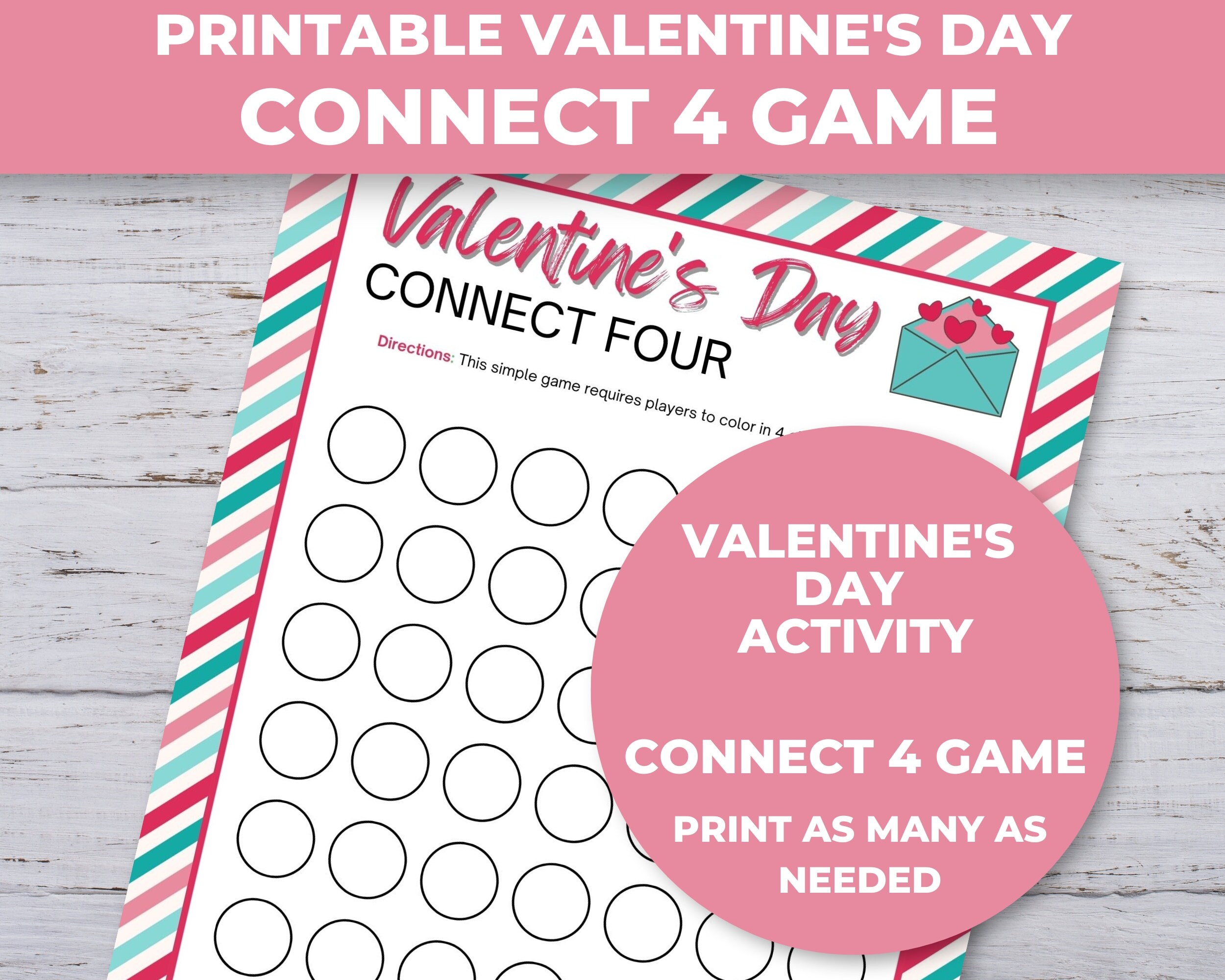 Valentine Connect 4 Game, Printable Valentines Day Game for Kids ...