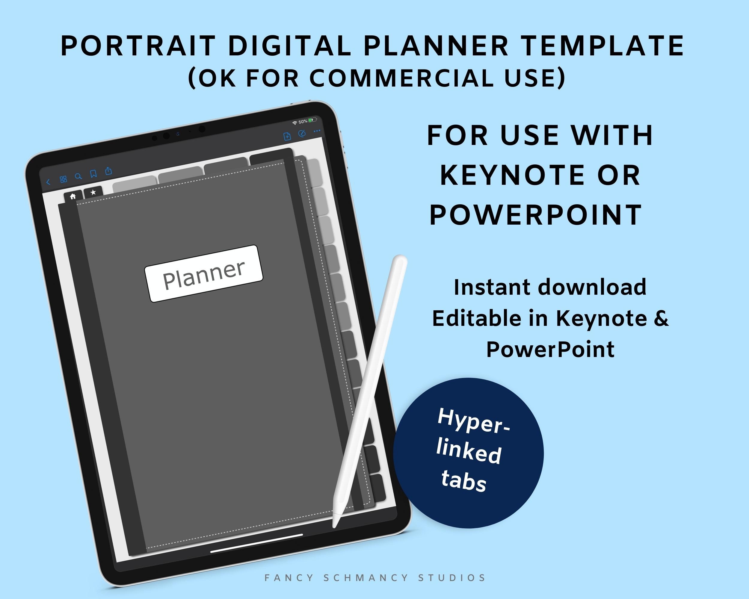 EDITABLE Digital Planner, Commercial Use Template, Keynote Digital ...