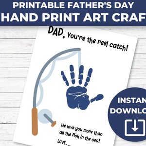 You're A Reel Catch Handprint Craft, Father's Day Handprint Keepsake ...