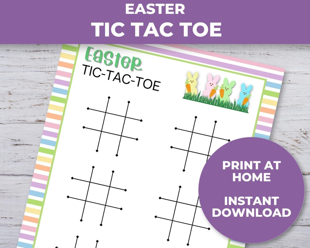 Printable Easter Tic Tac Toe Game, Easter Game for Kids and Adults ...