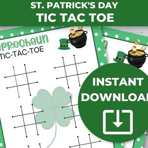St. Patricks Tic Tac Toe Game, Printable St. Patrick's Day Game for ...