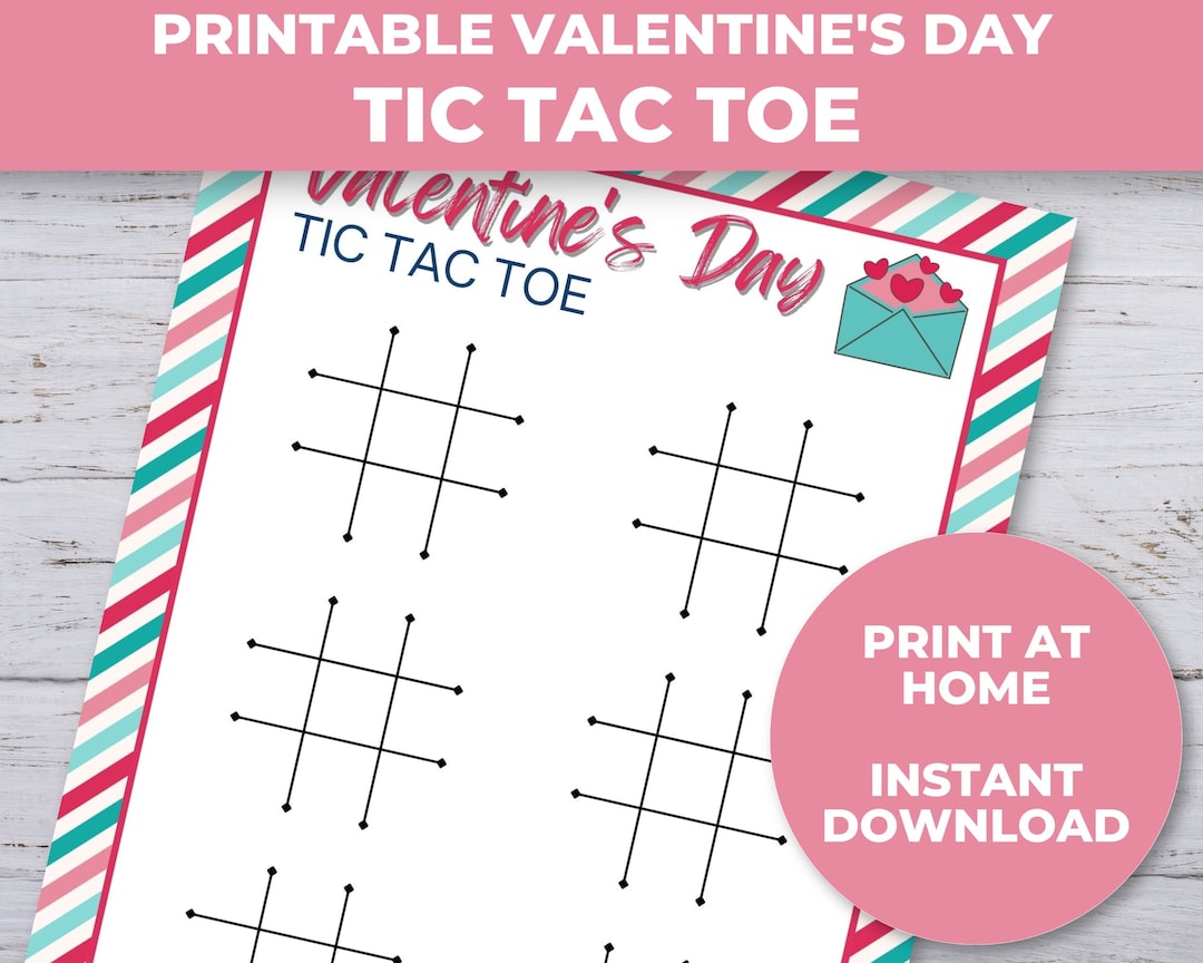 Valentines Day Tic Tac Toe Game, Printable Valentine Game for Kids ...