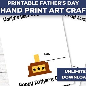Handprint Craft, Father's Day Handprint Keepsake, Father's Day ...