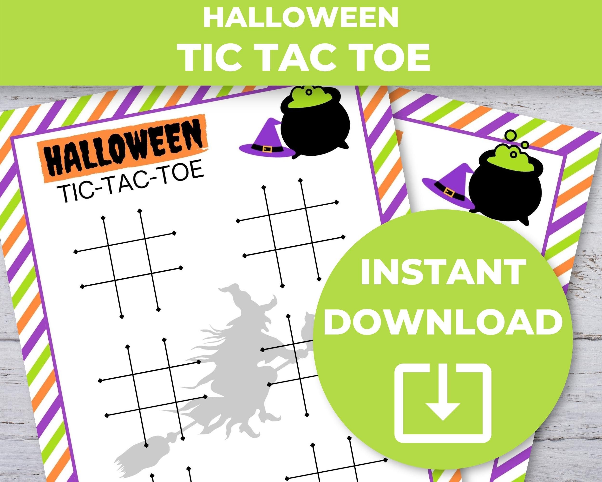 Halloween Tic Tac Toe Game, Printable Halloween Game for Kids ...