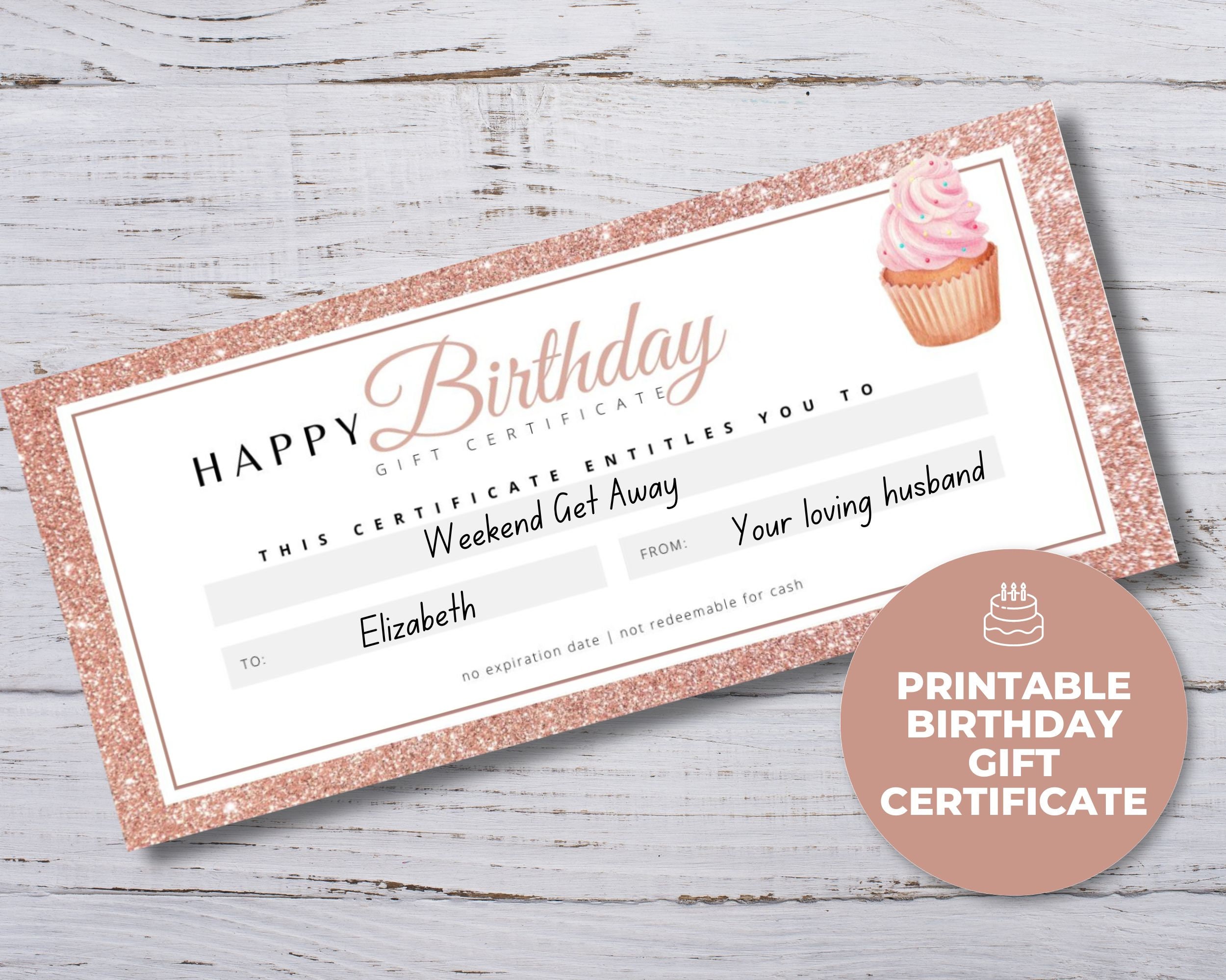 Birthday Gift Certificate Template, Gift Certificate Template Birthday ...