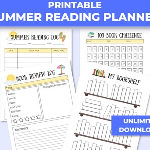 Summer Reading Challenge Printable, Summer Reading Log for Kids ...