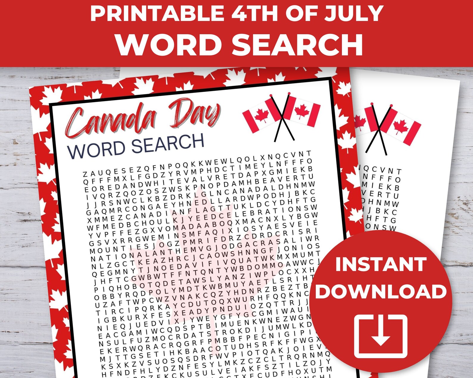 Canada Day Word Search Printable, Canada Day Games, July 1st Games ...