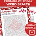Canada Day Word Search Printable, Canada Day Games, July 1st Games ...