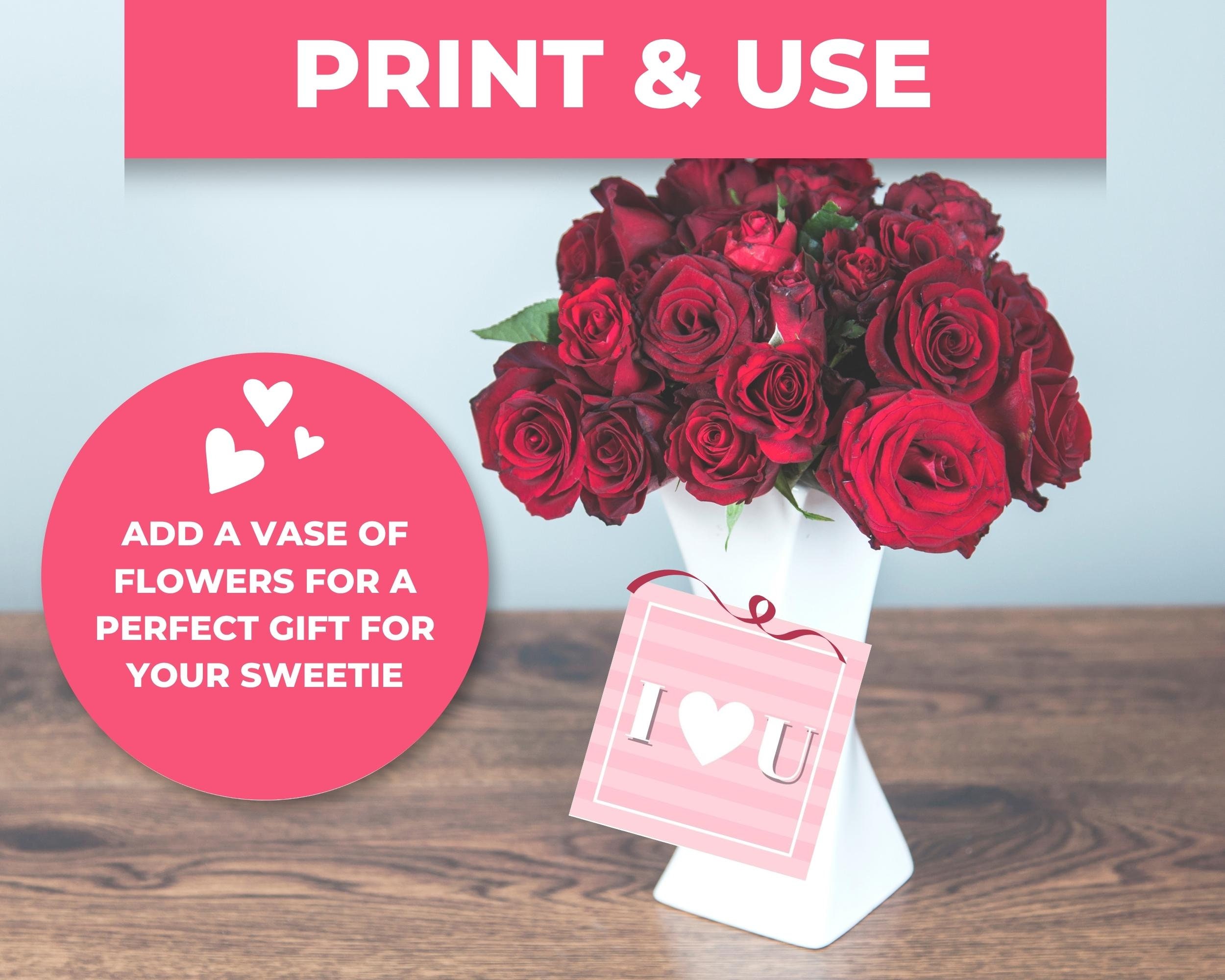 Printable I Love U Gift Tags for Valentine's Day - Etsy