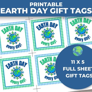 Earth Day Printable Tags, Earth Day Every Day, Earth Day Gift Tag ...