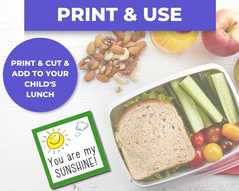 Lunch Box Notes, Printable Lunch Box Notes for Kids, Lunchbox Letters ...