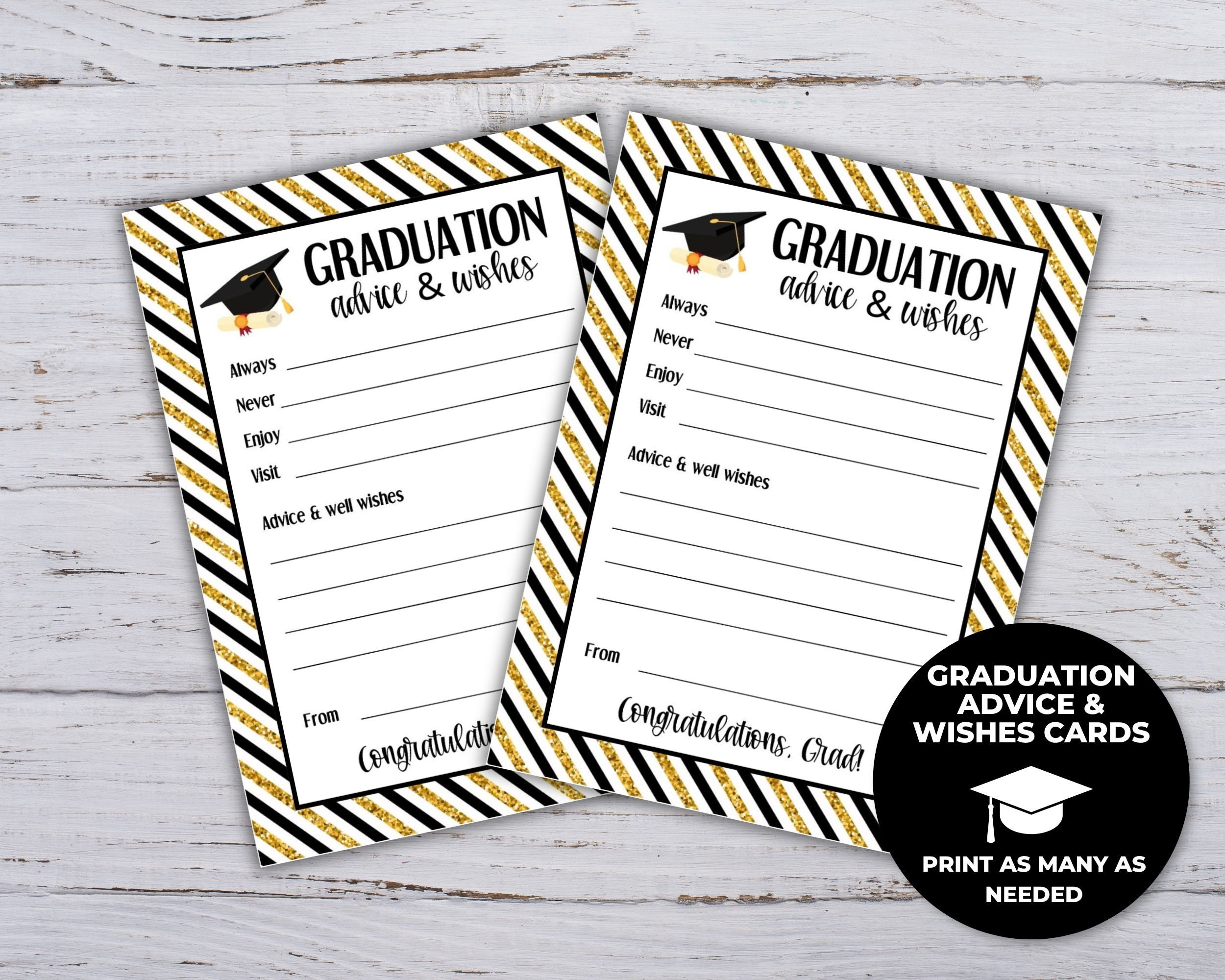 Printable Advice Cards Graduation, Graduation Advice Cards, Words of ...