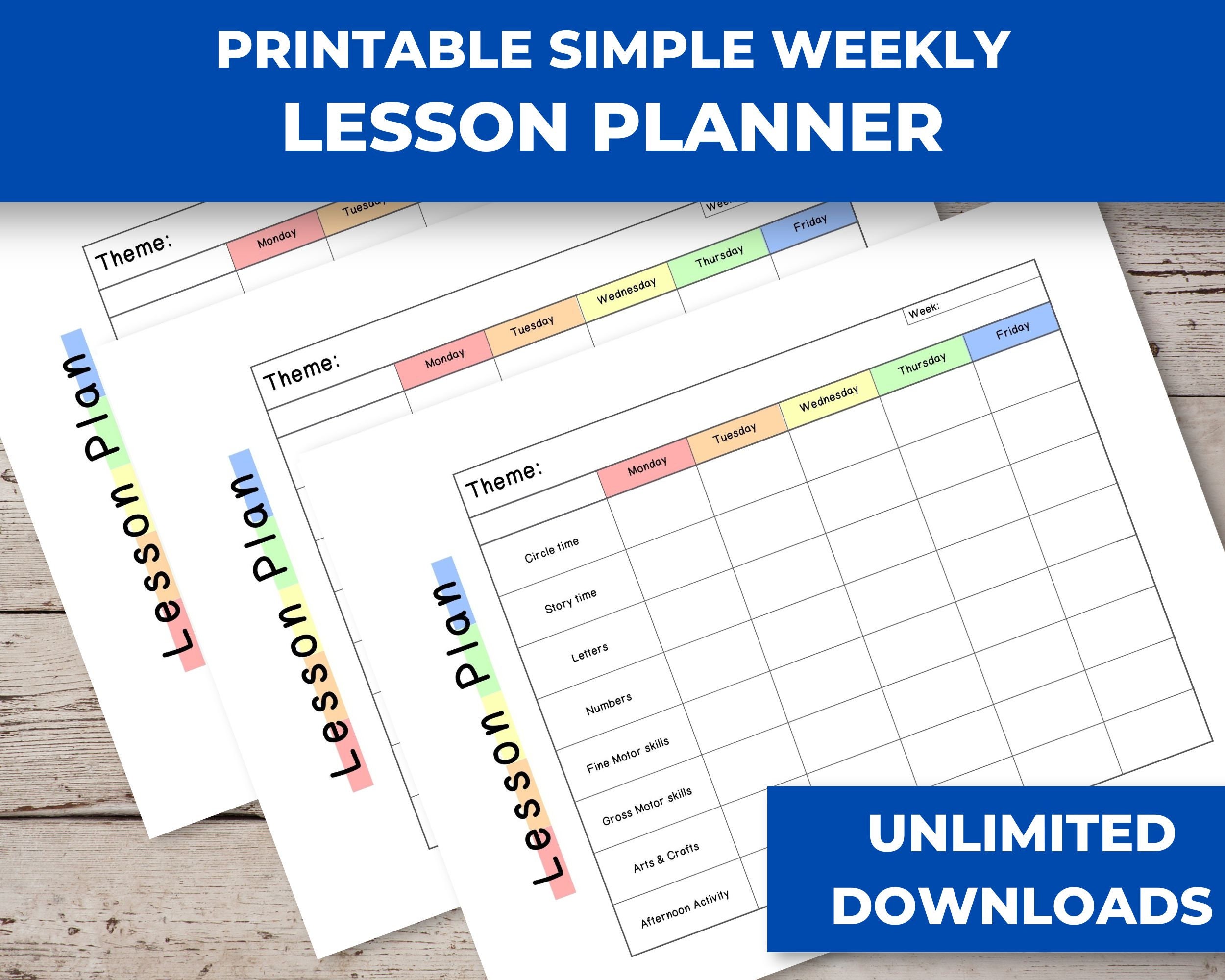 Lesson Plan Template Preschool, Preschool Teacher Planner, Kindergarten ...