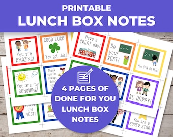 Lunch Box Notes for Kids,printable Lunch Box Notes for Kids, Lunchbox ...
