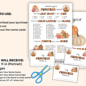Whats Your Pumpkin Name, What's Your Name Game, Pumpkin Name Game, Fun ...