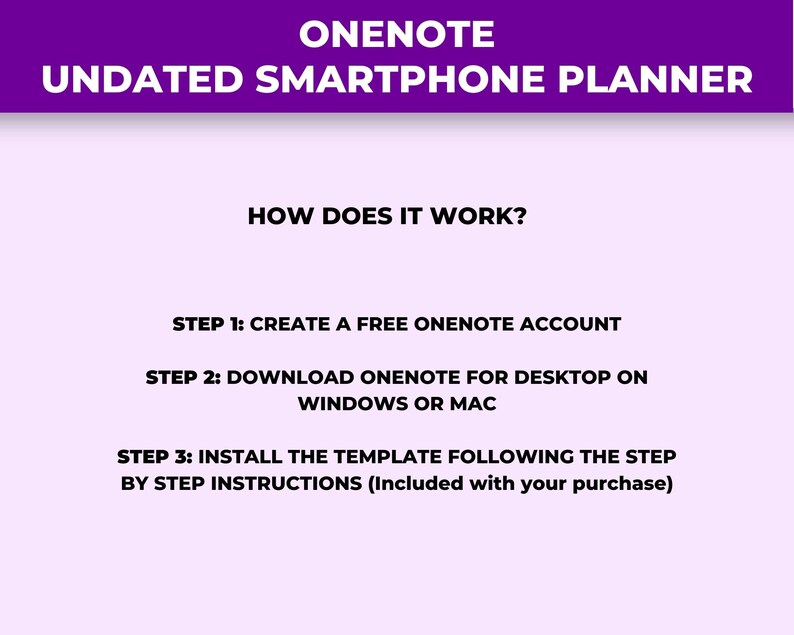 Onenote Digital Planner, Onenote Planner Undated, Digital Planner Phone ...