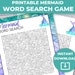 Mermaid Word Search, Mermaid Party Game, Mermaid Printable, Word Search ...
