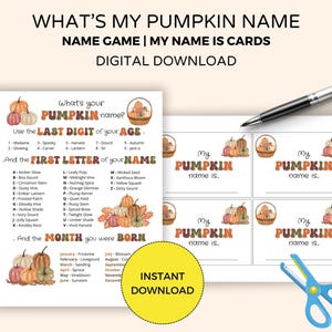 Whats Your Pumpkin Name, What's Your Name Game, Pumpkin Name Game, Fun ...
