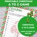 Christmas A to Z Game Printable Christmas Game for Kids - Etsy