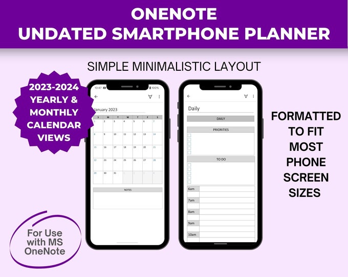 Onenote Undated Digital Planner, Onenote Planner Undated, Onenote ...