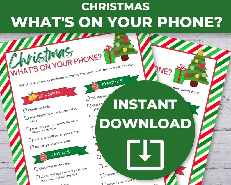 Whats on Your Phone Christmas Edition, Christmas Activities for Kids ...