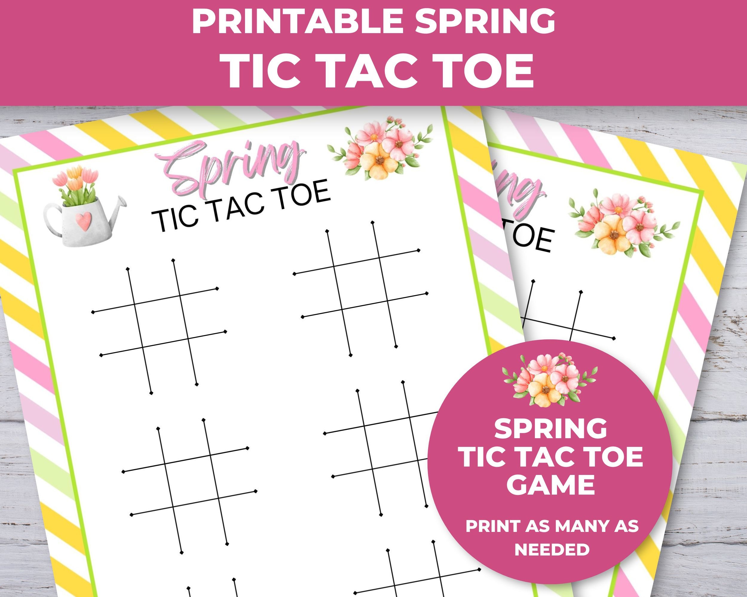 Spring Tic Tac Toe Game, Printable Spring Game for Kids, Classroom ...