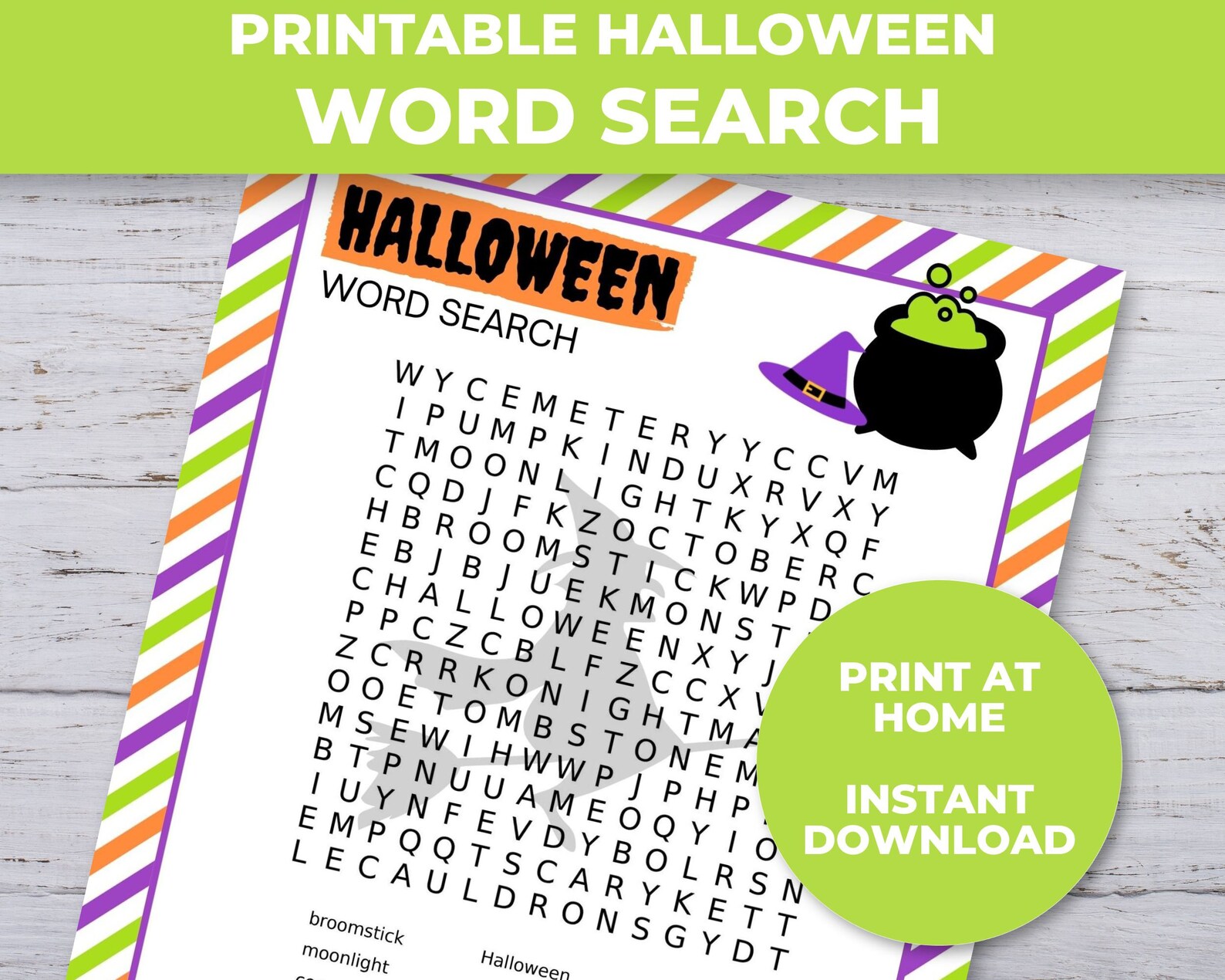 Halloween Word Search Printable, Halloween Printable Games for Kids ...