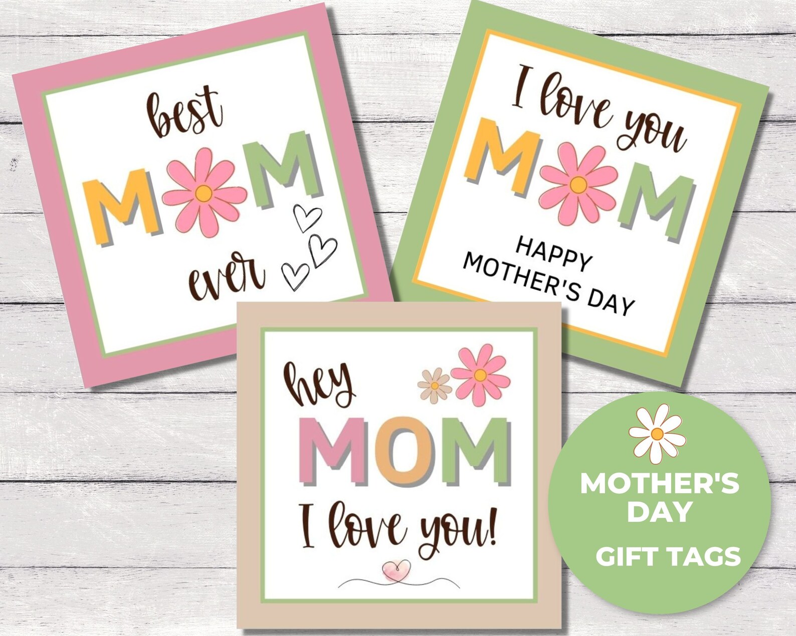Mother's Day Gift Tags Printable, Gift Tags for Mom, Best Mom Ever Tag ...