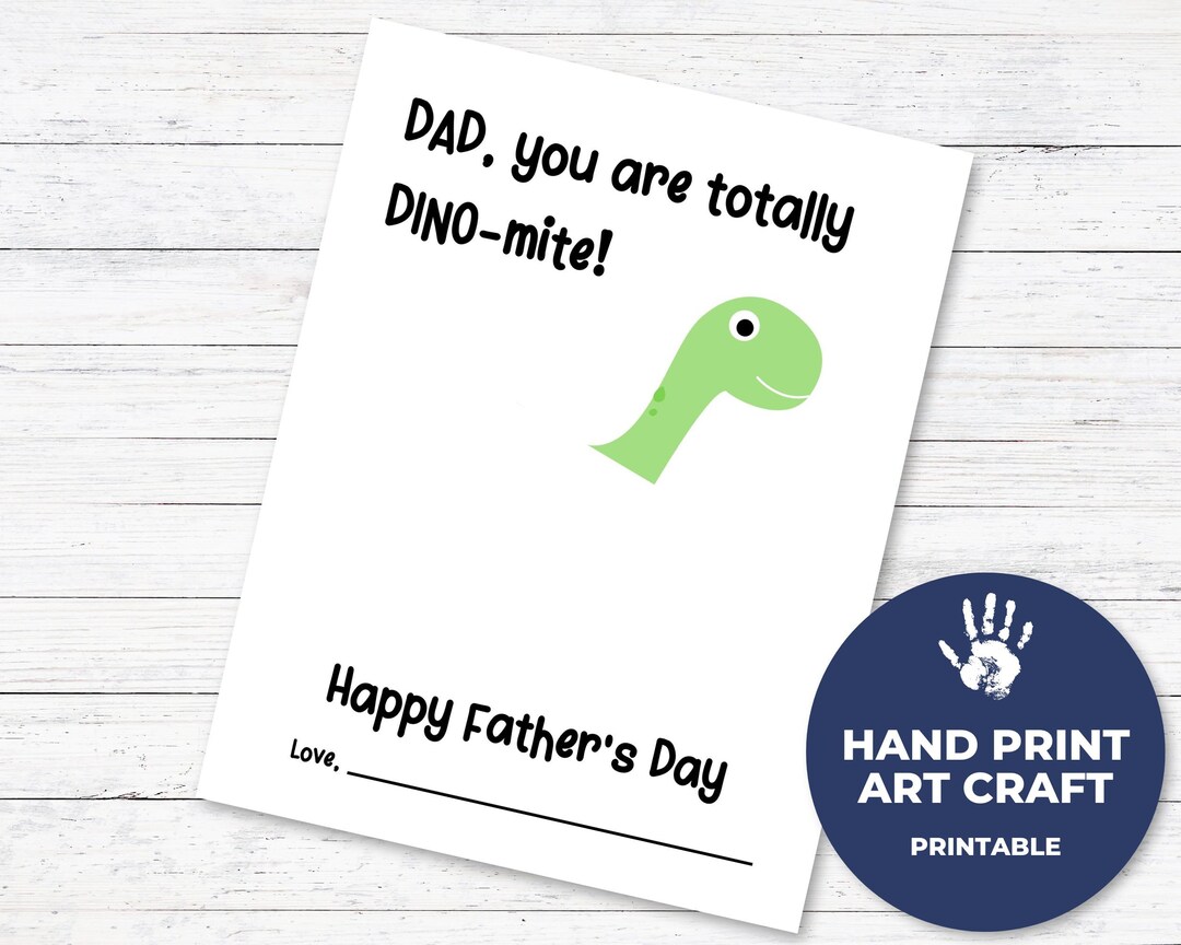 Dinosaur Handprint Art, Father's Day Handprint Keepsake, Father's Day ...