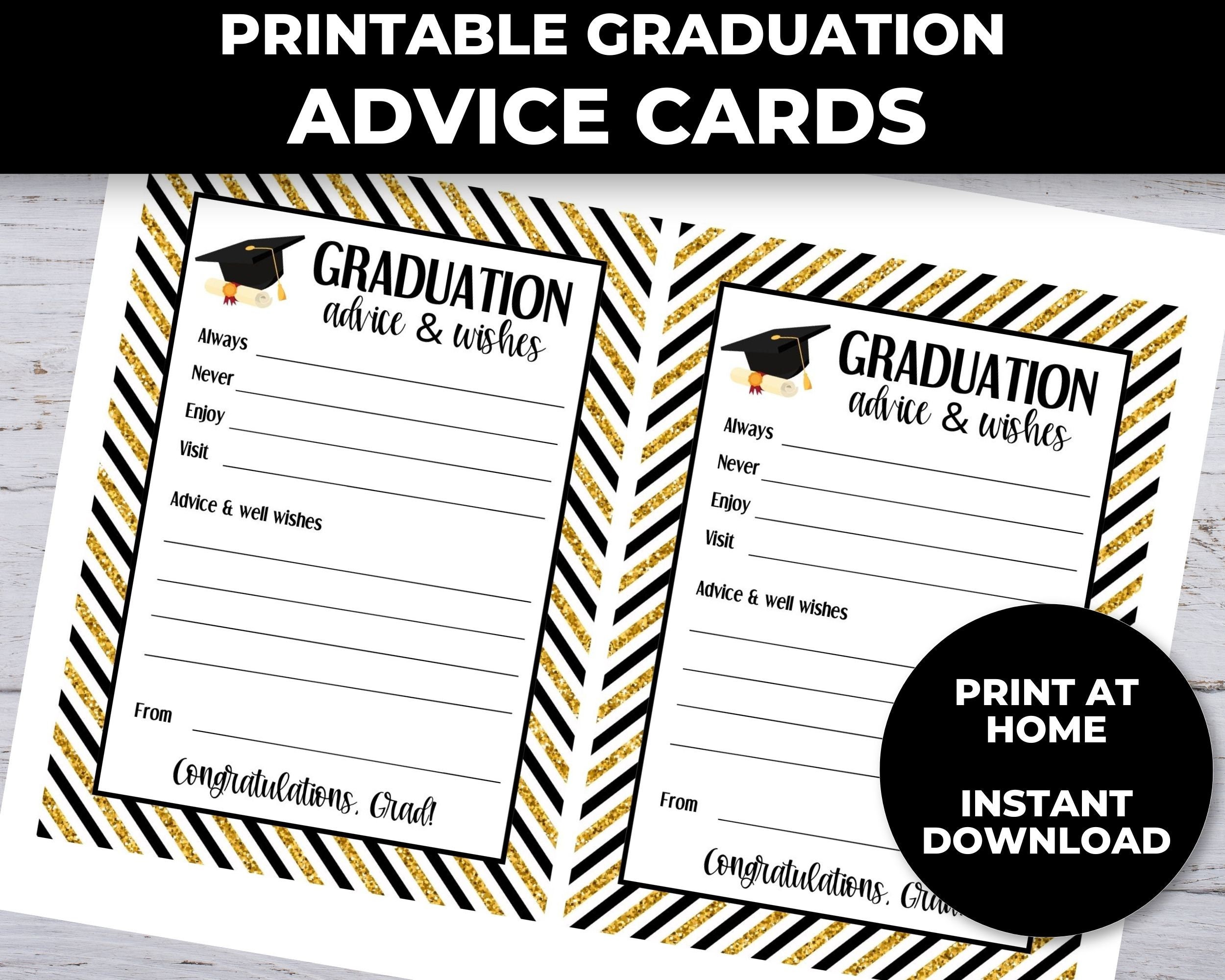 Printable Advice Cards Graduation, Graduation Advice Cards, Words of ...