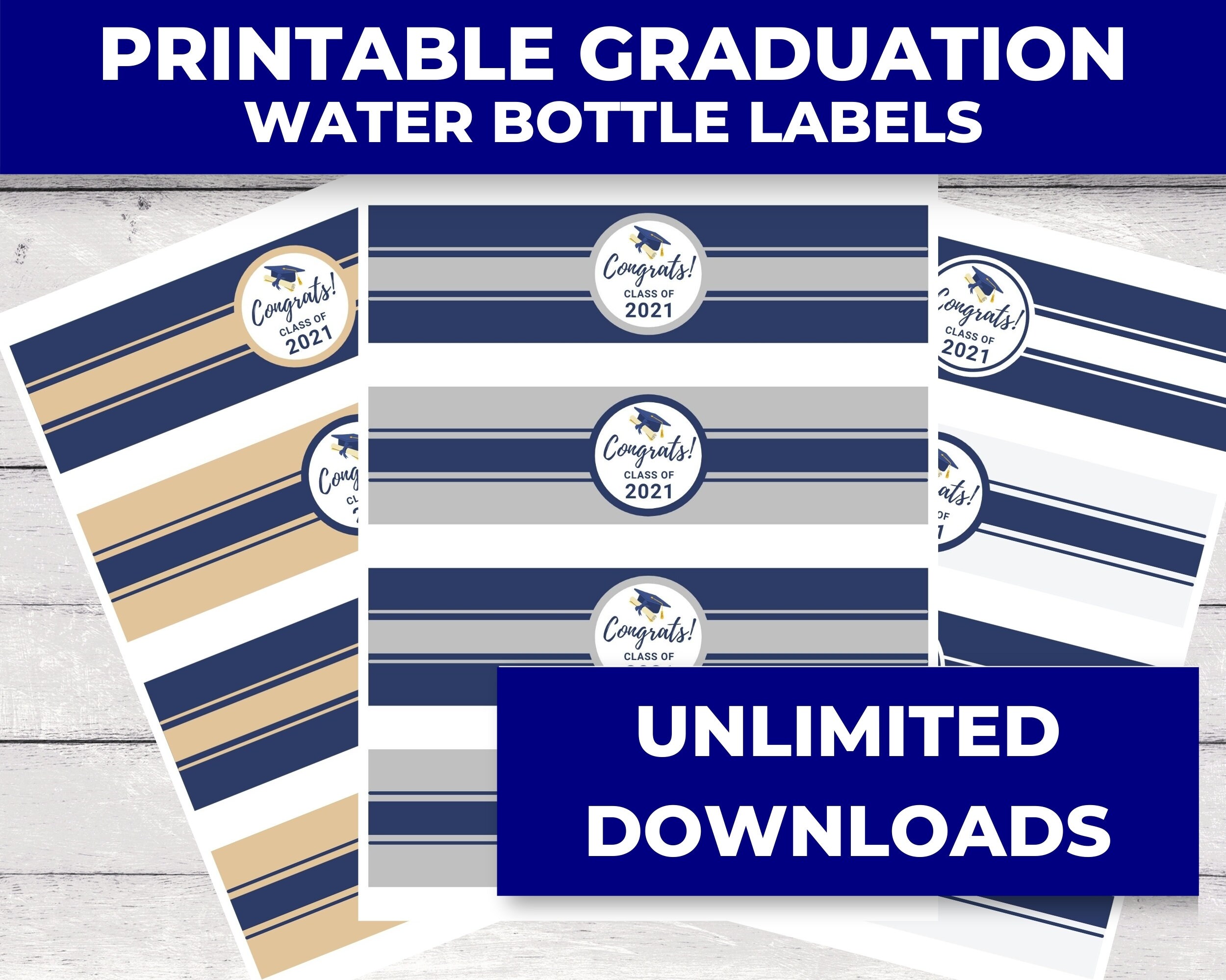 Printable Graduation Water Bottle Labels Congrats Class of | Etsy