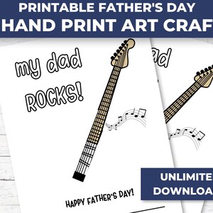 My Dad Rocks Handprint Craft, Father's Day Handprint Keepsake, Father's ...