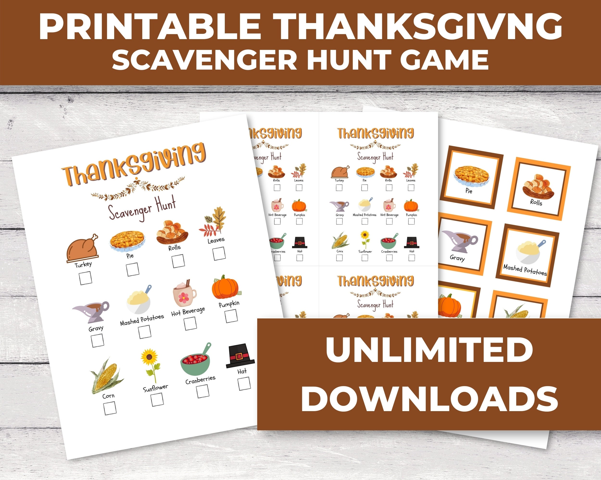 Thanksgiving Scavenger Hunt, Printable Thanksgiving Kids Activity ...