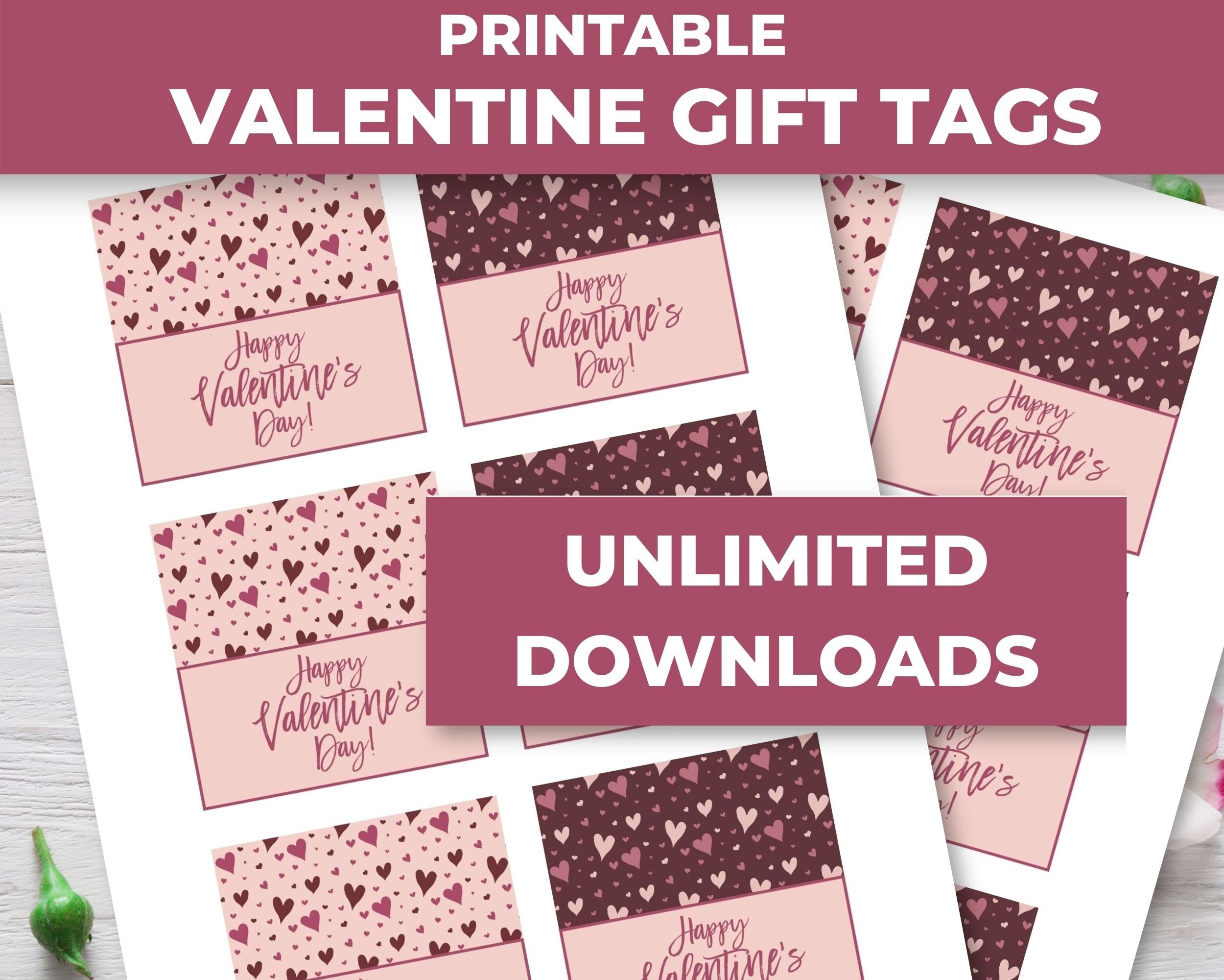 Printable Valentine Gift Tags Valentine Blush Hearts Tags or - Etsy