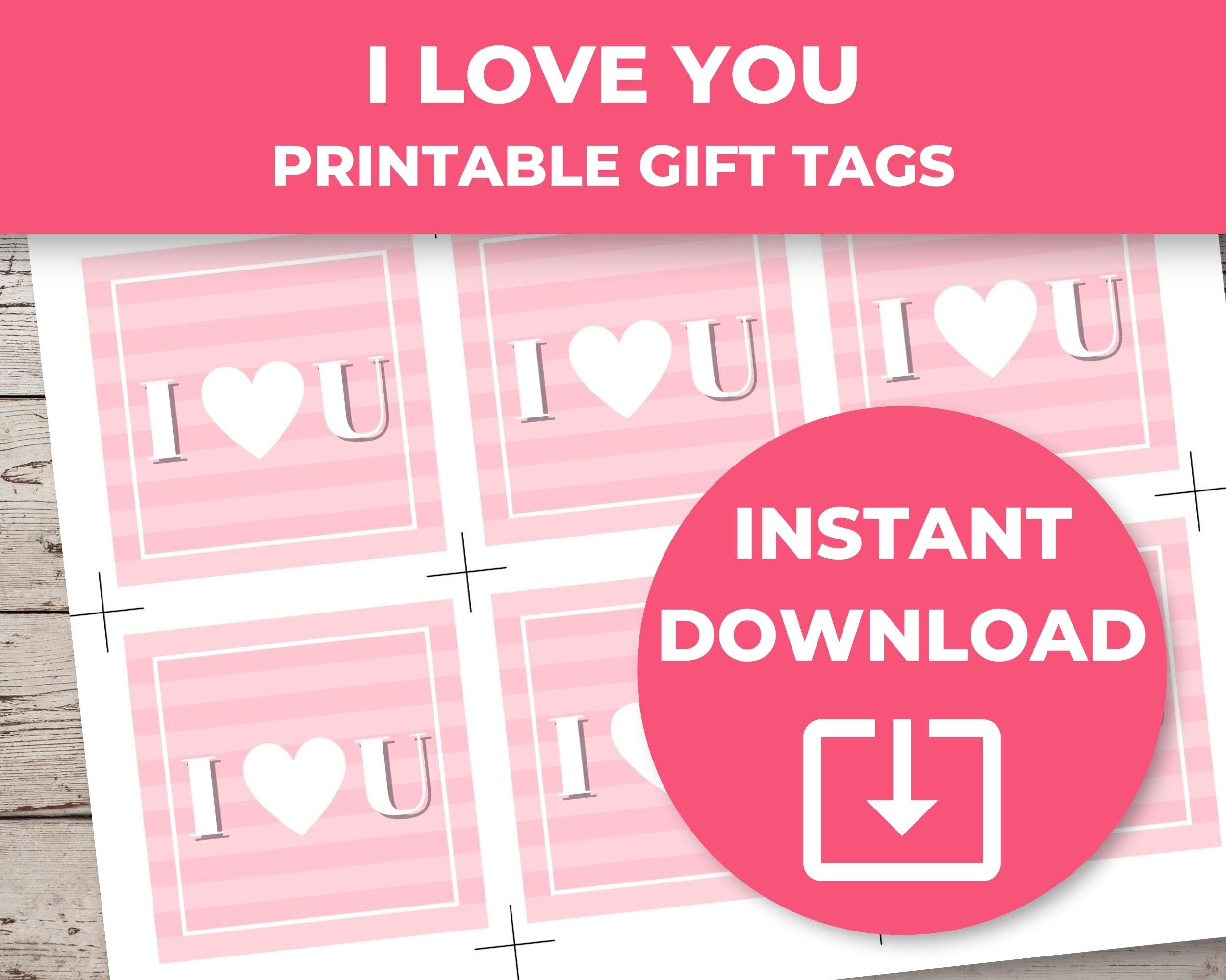 Printable I Love U Gift Tags for Valentine's Day - Etsy