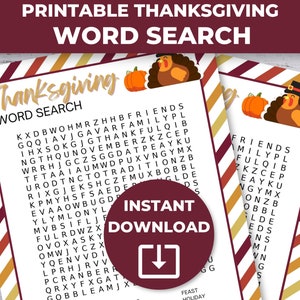 Thanksgiving Word Search Printable, Printable Games for Kids ...