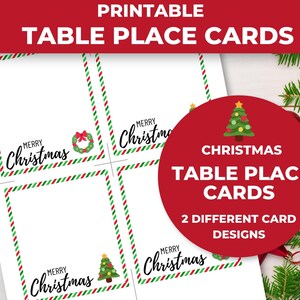 Printable Christmas Place Cards, Striped - Etsy