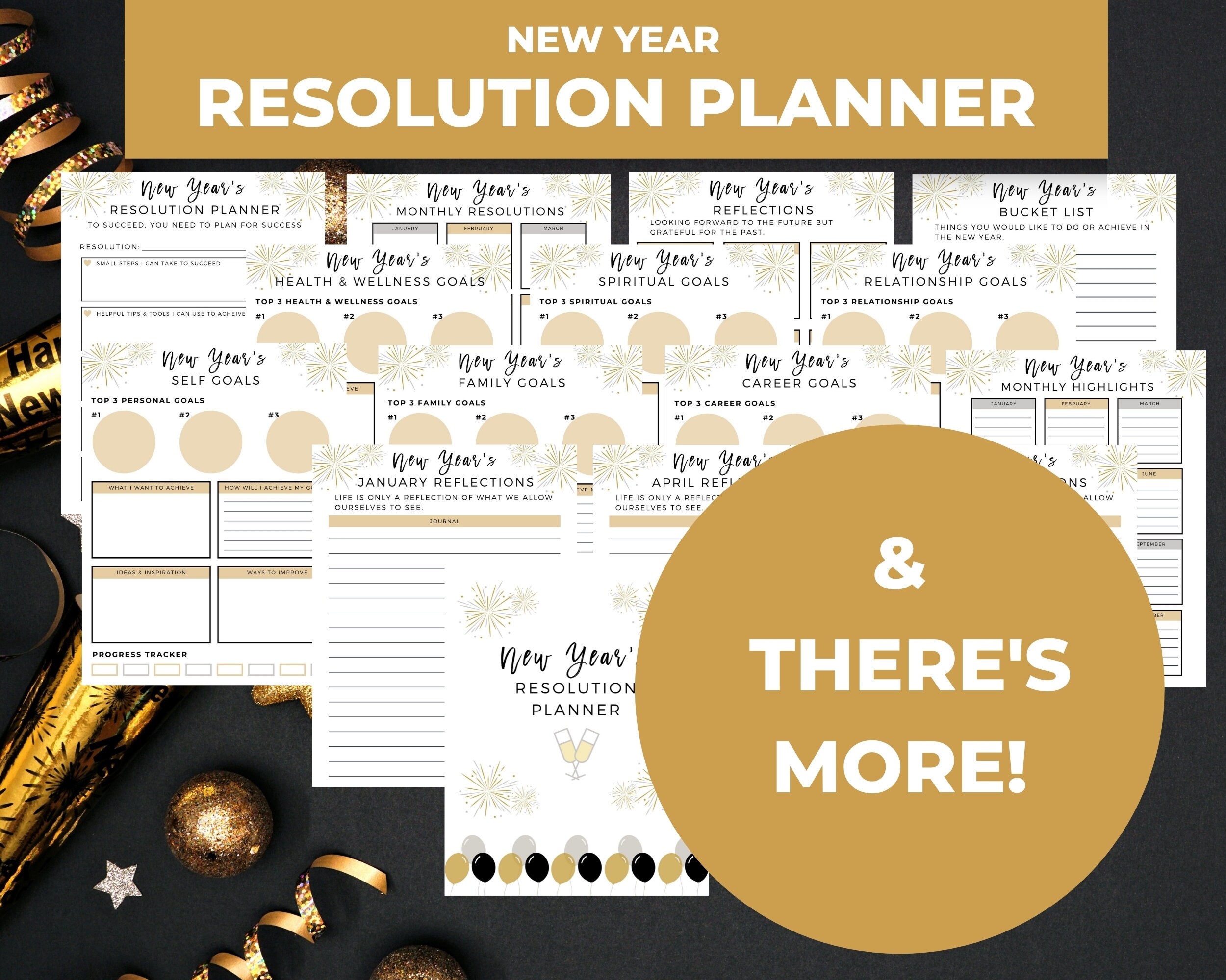 New Years Resolution Printable Planner, New Years Resolution and Goals ...