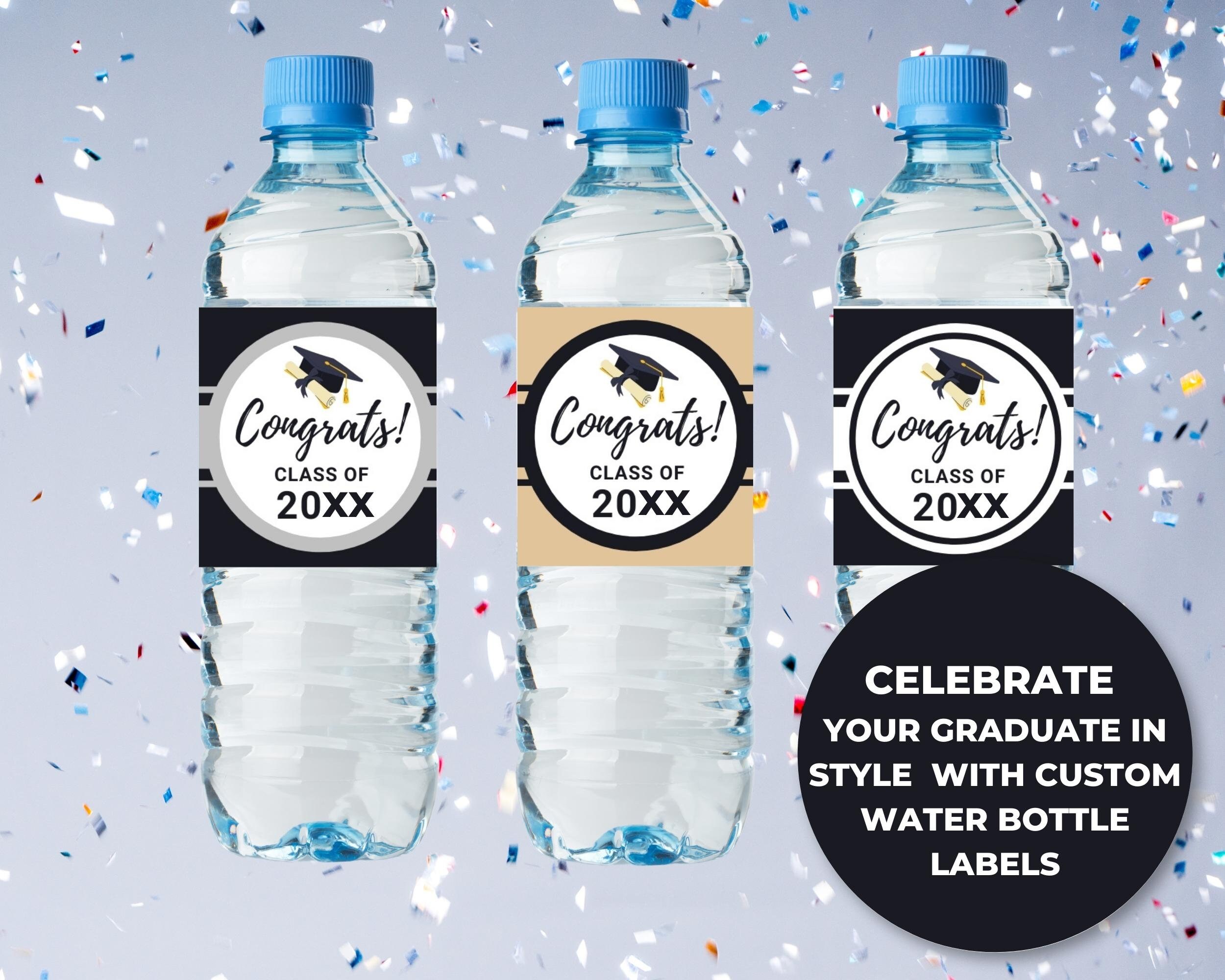 Printable Graduation Water Bottle Labels Congrats Class of - Etsy