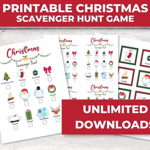 Printable Christmas Scavenger Hunt and Matching Game for Kids ...