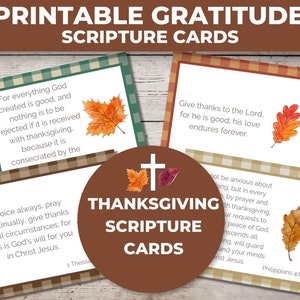Thanksgiving Scripture Cards, Thanksgiving Bible Verses, Gratitude ...